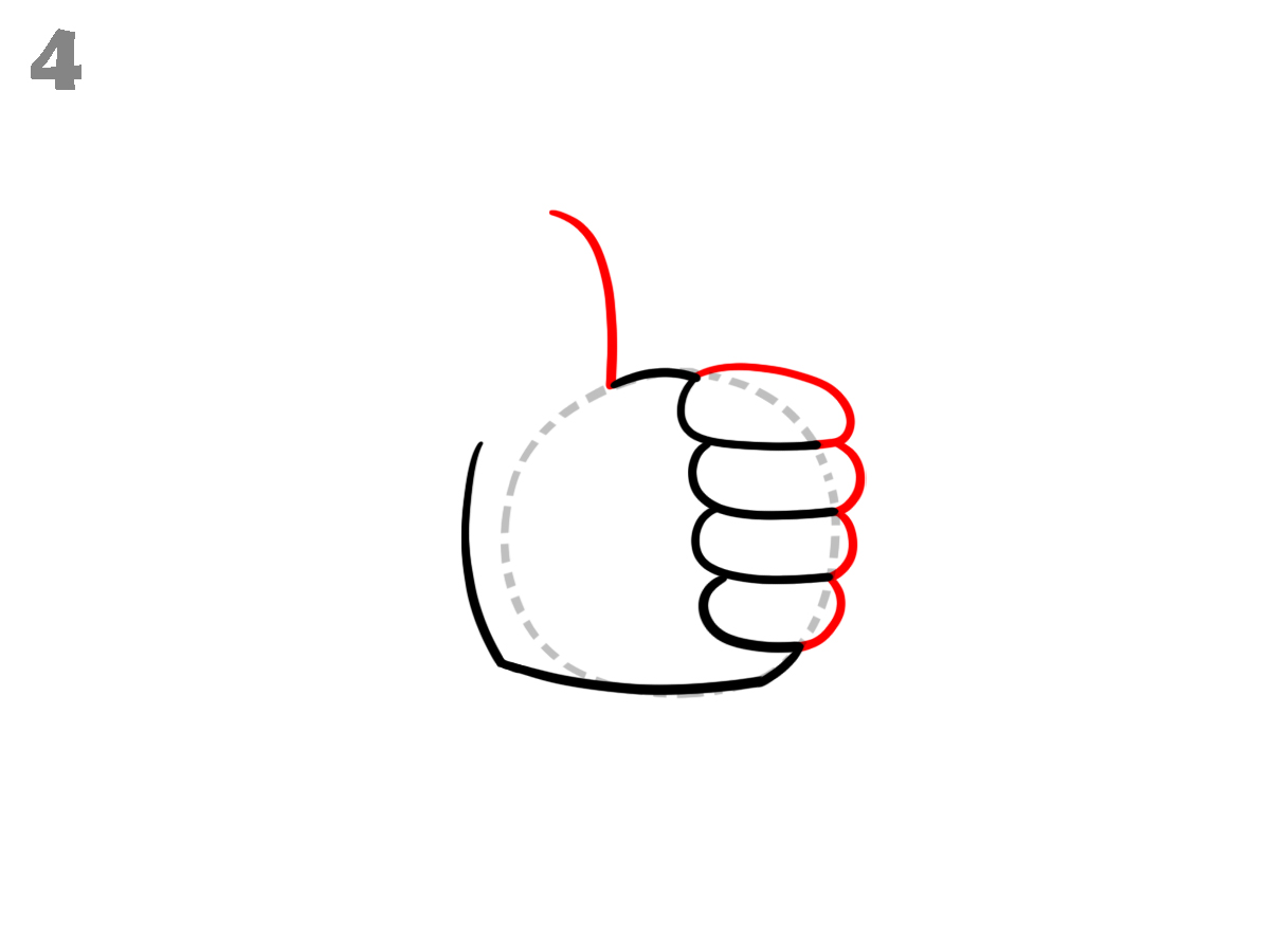 How to draw a thumbs up in easy way