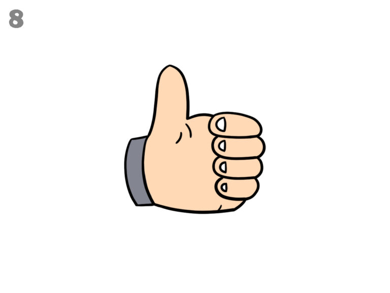 How to draw a thumbs up in easy way